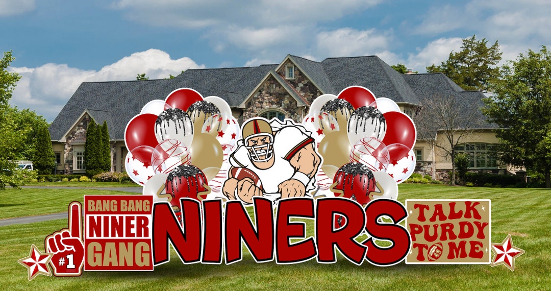 49ers Football Yard Sign Cut Out, 49ers Party Decorations, 49ers ...