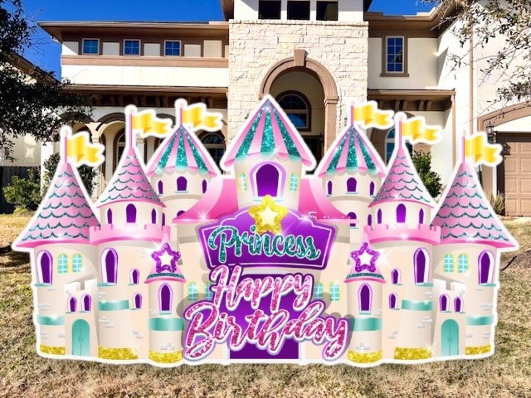 8ft WIDE Princess Castle: Jumbo Indoor Party Decor Props & Character ...