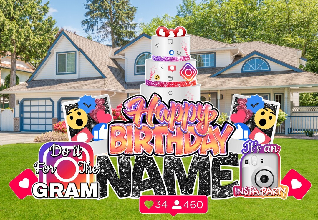 Insta Birthday Yard Sign, Social Media Party Decorations, Oh Snap Teen ...