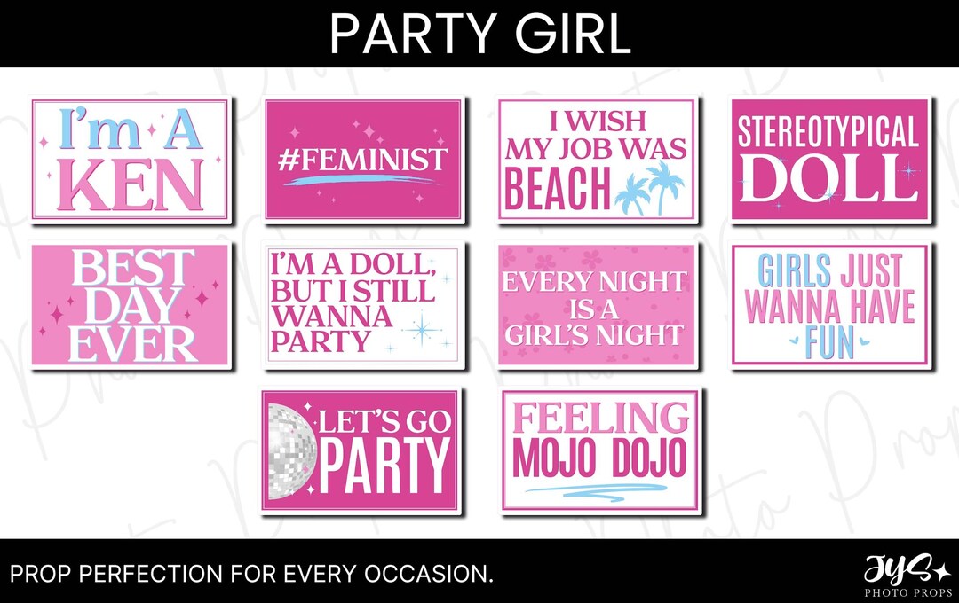 Barbie Inspired Photo Booth Prop Set, Custom Photo Booth Props, 360 ...