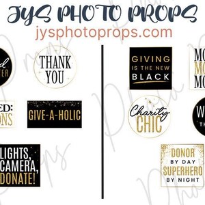 Fundraiser Photo Booth Prop Set, Custom Photo Booth Props, 360 Photo ...