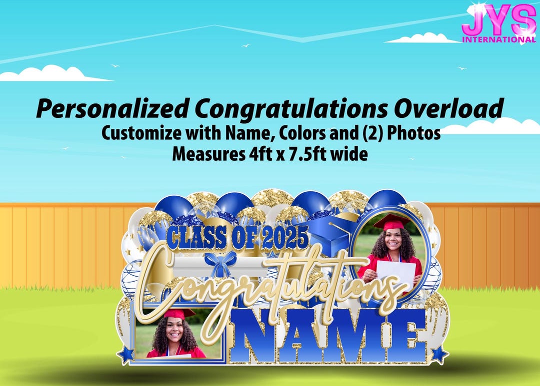PERSONALIZED Graduation Sign: Blue and Gold Graduation Party ...