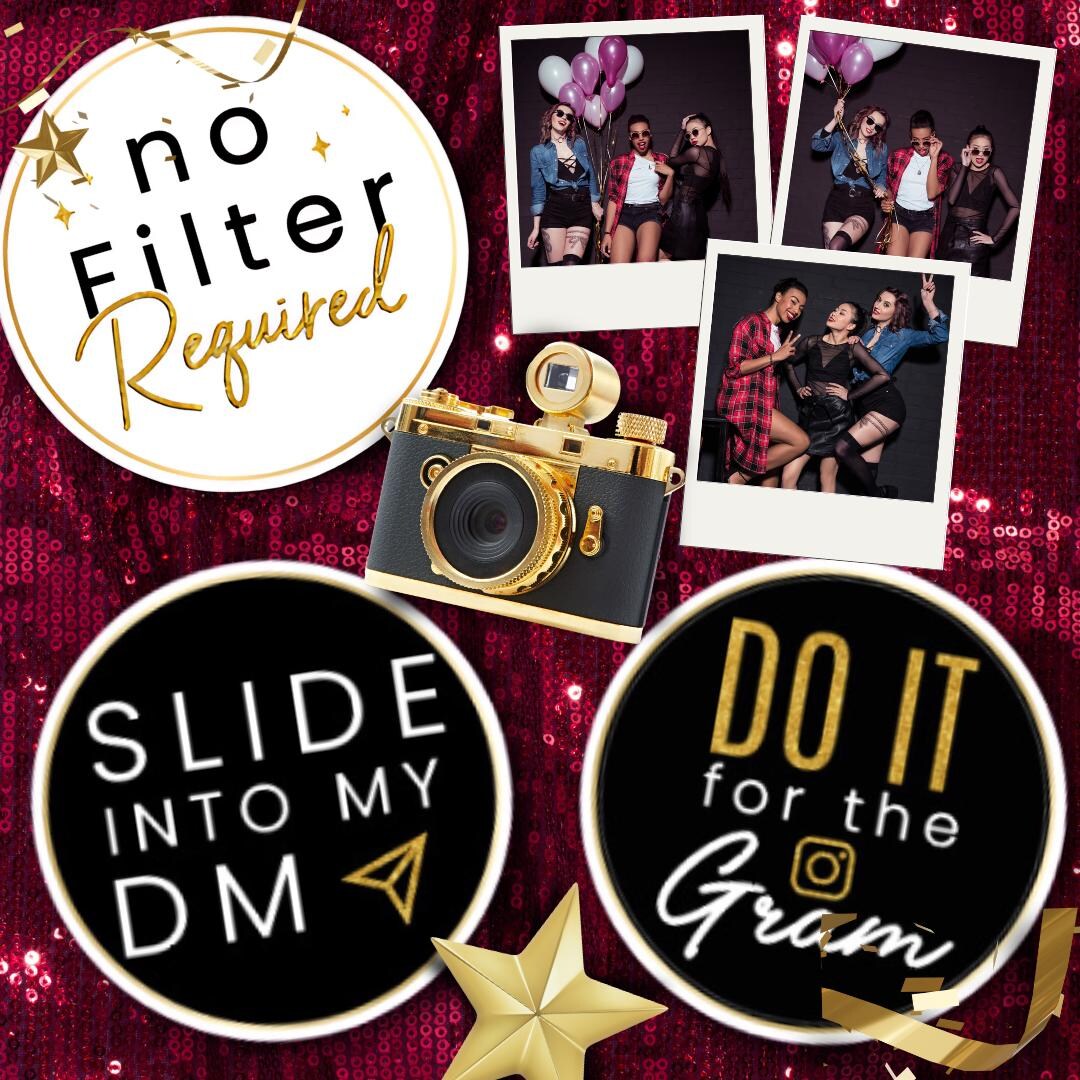 Social Media Photo Booth Prop Set, Custom Photo Booth Props, 360 Photo ...