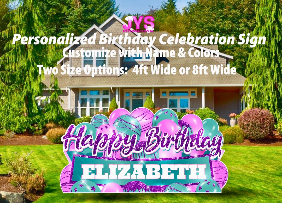 PERSONALIZED BIRTHDAY Celebration Sign: Pink Purple & Teal - Etsy
