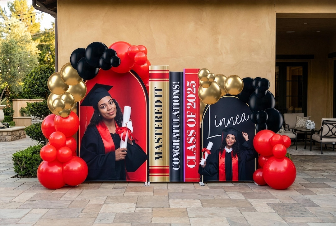 Graduation Arched Backdrop, Custom Photo Board, Graduation Party Decor ...