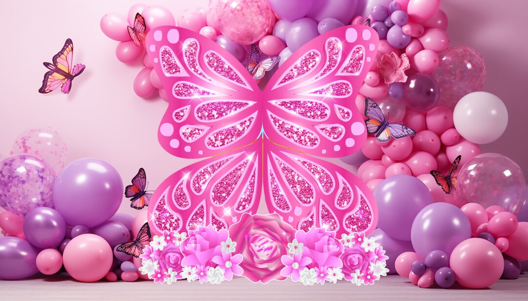 Butterfly Party Props, Pink Butterfly Themed Party Decor, Butterfly ...