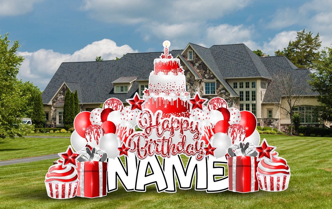 One Stop Shop: Red & White Party Lawn Decorations Large Yard - Etsy
