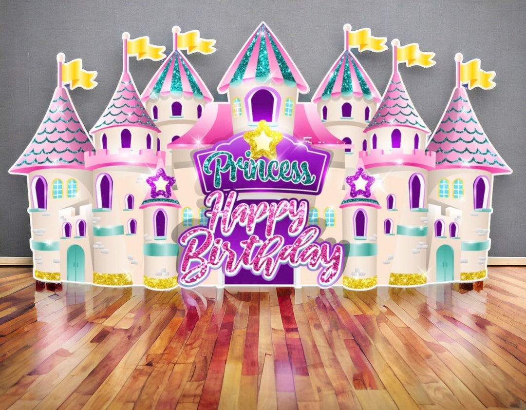 8ft WIDE Princess Castle: Jumbo Indoor Party Decor Props & Character ...