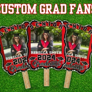 GRAD FANS Custom, Graduation Fan, Graduation Party Decor, Custom ...