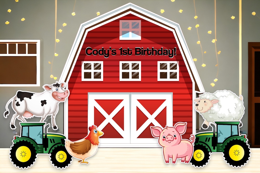 Farm House Party Prop & Character Cut Out, Kids Party Decorations, Farm ...