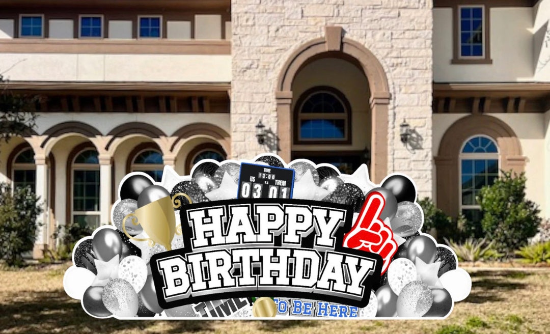 8ft WIDE Sports Birthday Sign: Men's Birthday Party Decorations, Large ...