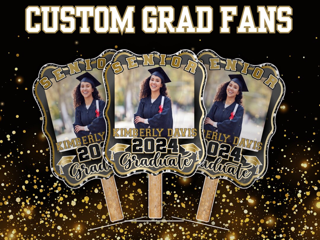 Handheld Grad Fan, Graduation Fan, Graduation Party Decor, Custom ...