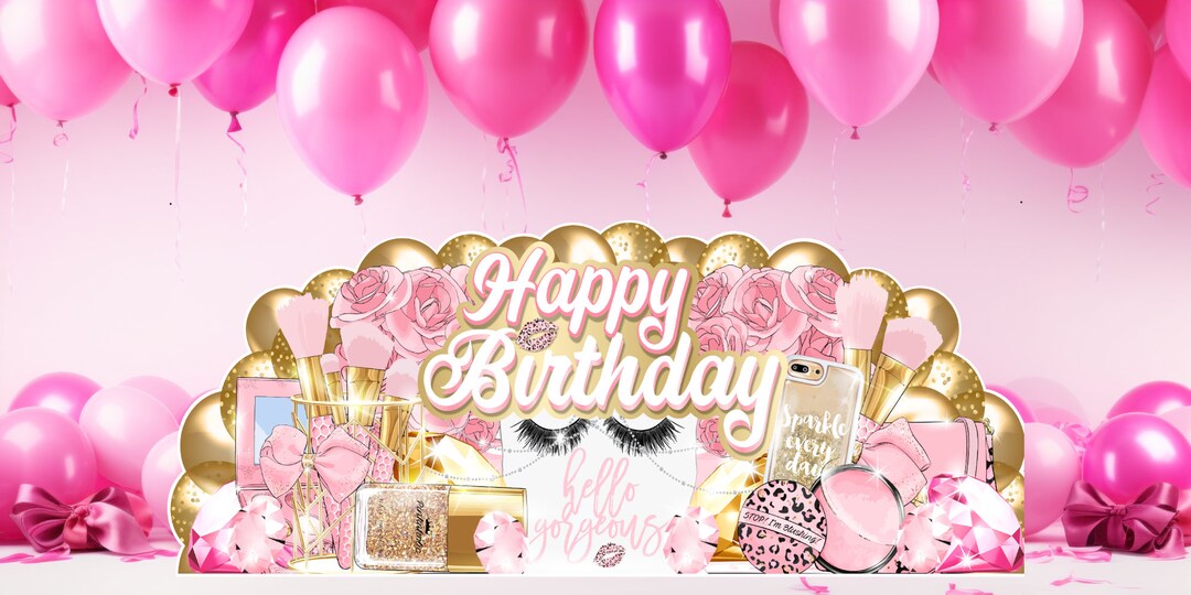 8ft WIDE Makeup Themed Birthday Sign: Makeup Party Decorations, Large ...
