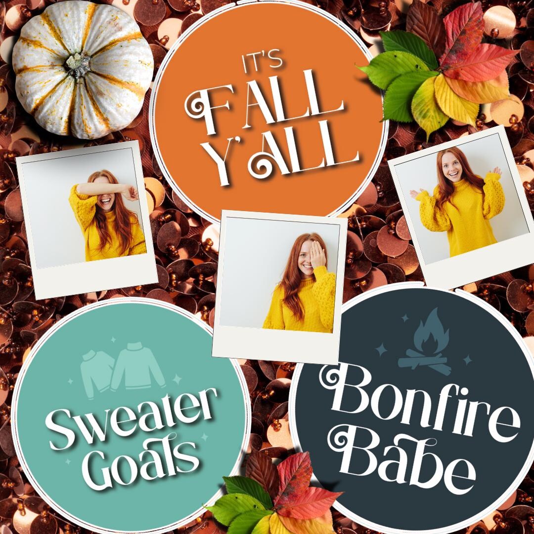 Fall Photo Booth Prop Set, Custom Holiday Photo Booth Props, 360 Photo ...