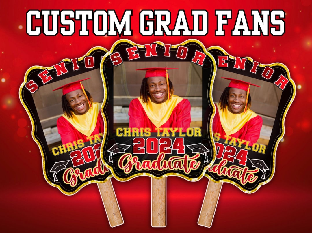 Handheld Grad Fan, Graduation Fan, Graduation Party Decor, Custom ...