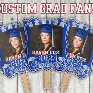 GRAD FANS Custom, Graduation Fan, Graduation Party Decor, Custom ...