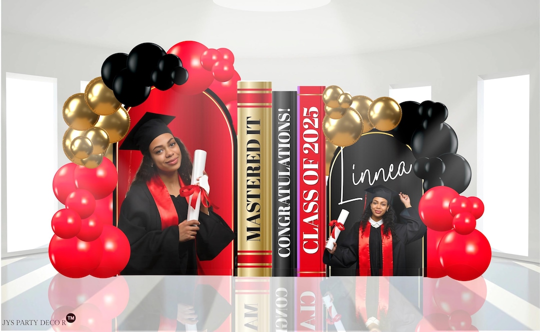 Graduation Arched Backdrop, Grad Photo Board, Grad Books Backdrop ...