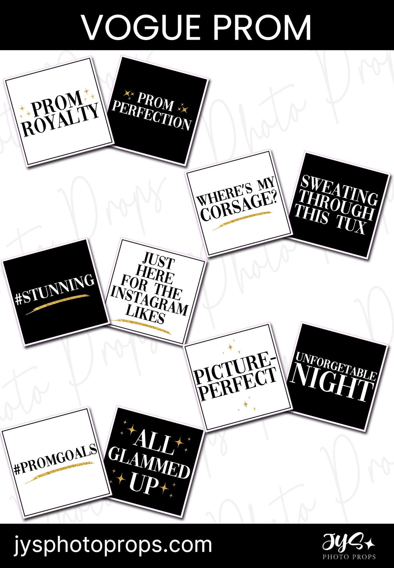 Vogue Prom Photo Booth Prop Set, Custom Prom Photo Booth Props, 360 ...
