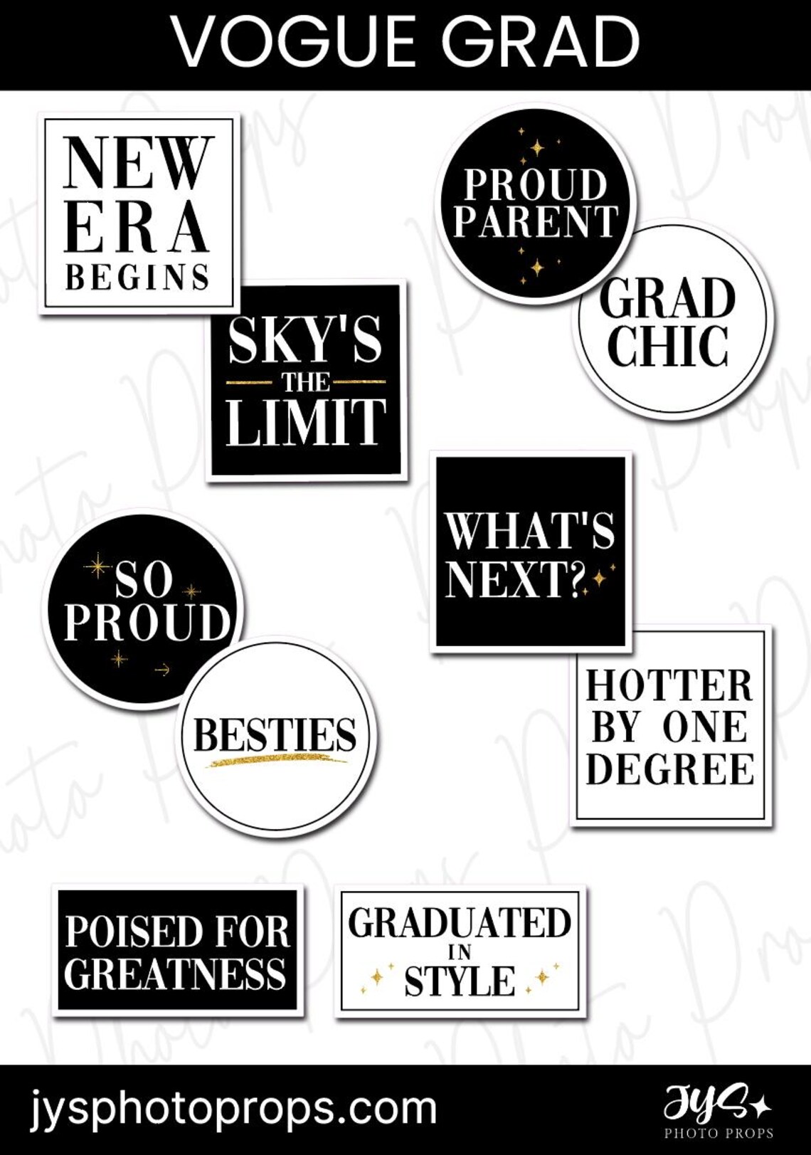 Grad Photo Booth Prop Set, Custom Graduation Photo Booth Props, 360 ...