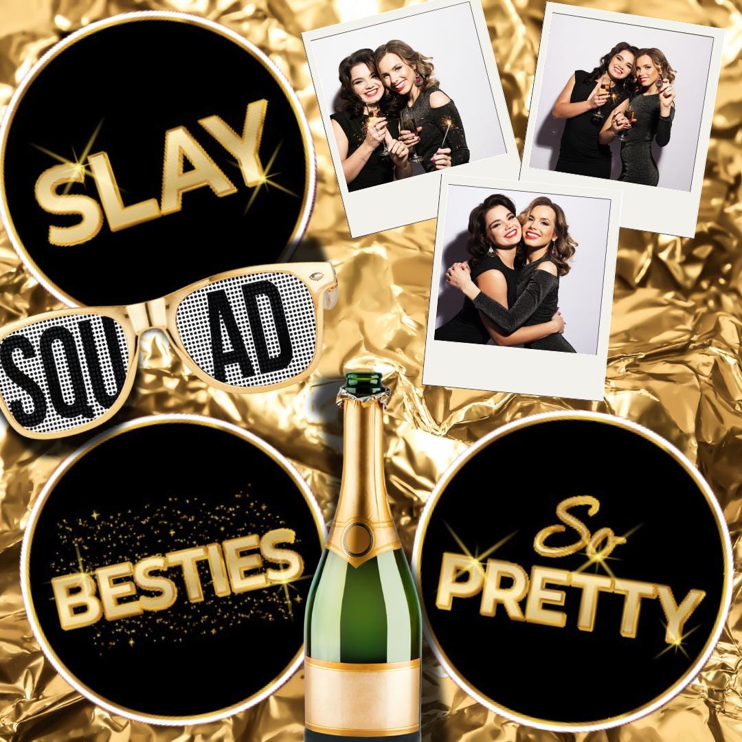 Trendy Birthday Photo Booth Prop Set, Custom Birthday Photo Booth Props ...