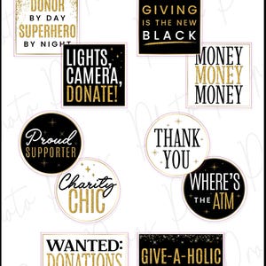 Fundraiser Photo Booth Prop Set, Custom Photo Booth Props, 360 Photo ...