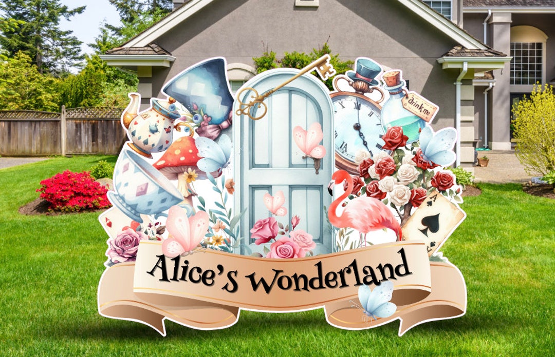 Wonderland Lawn Decorations, Custom Wonderland Large Yard Sign Sets ...