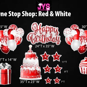 One Stop Shop: Red & White Party Lawn Decorations Large Yard - Etsy