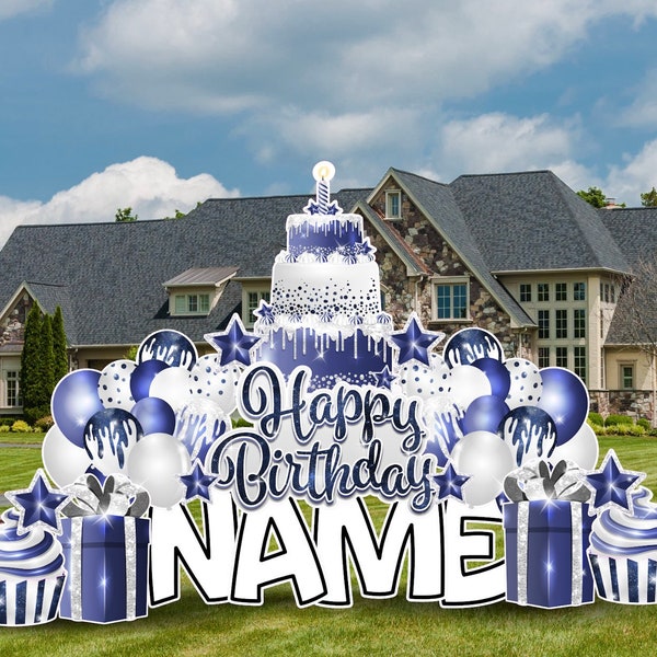 Happy Birthday Front Yard Sign - Etsy