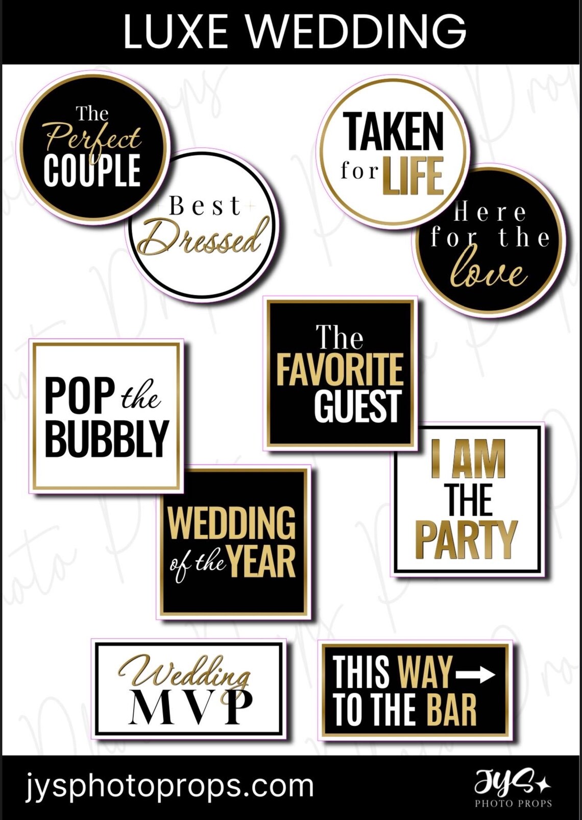 Luxe Wedding Photo Booth Props, Marriage Props, Props for Photo Booth ...