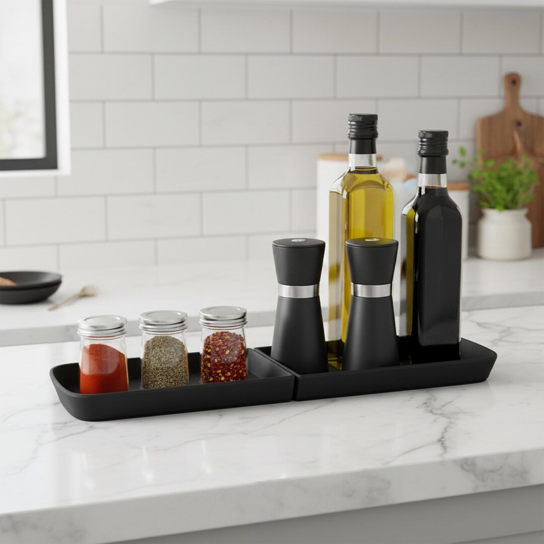 Kitchen Staples Tray | Countertop Caddy | Cooking Essentials Holder - Etsy