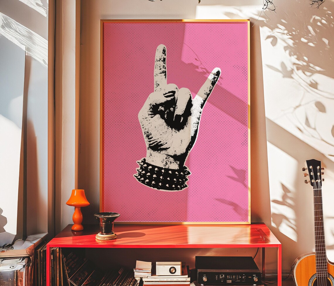 Rock Hand Gesture Art Print | Alternative Wall Art | Punk, Emo & Metal ...