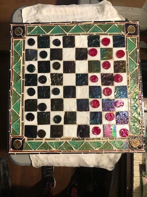 Custom Stained Glass Checkers - Etsy