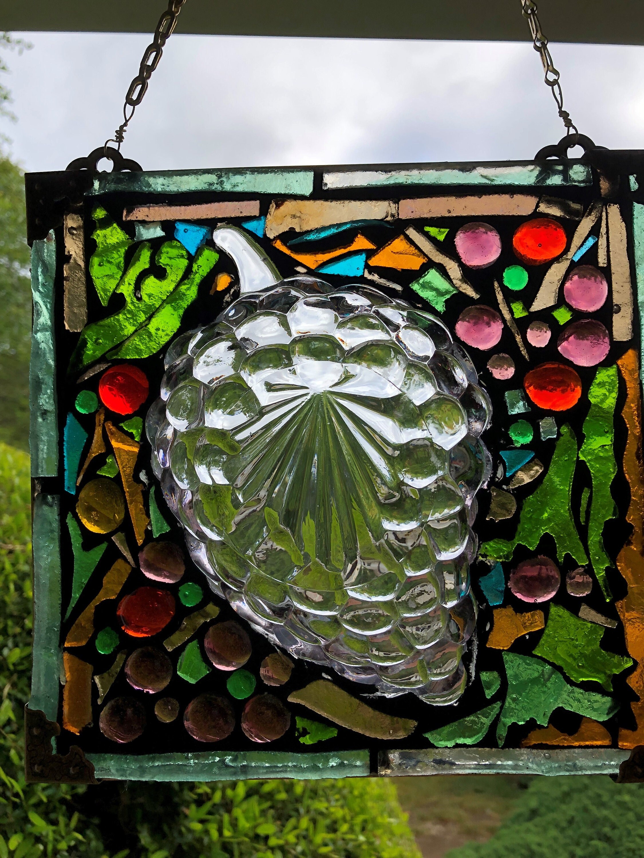 Purple Grape Clusters Stained Glass Mosaic Window Hanging - Etsy