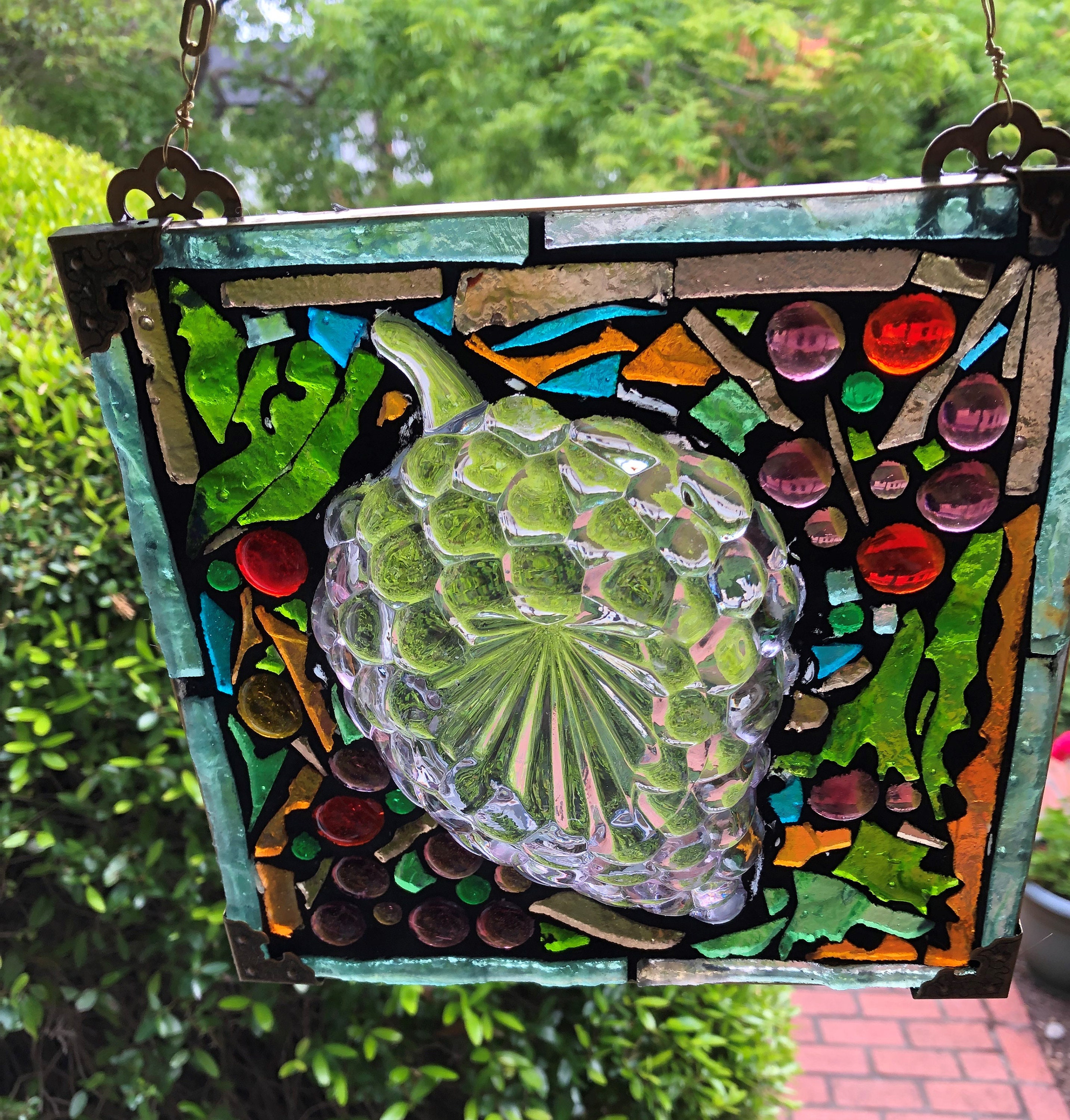 Purple Grape Clusters Stained Glass Mosaic Window Hanging - Etsy
