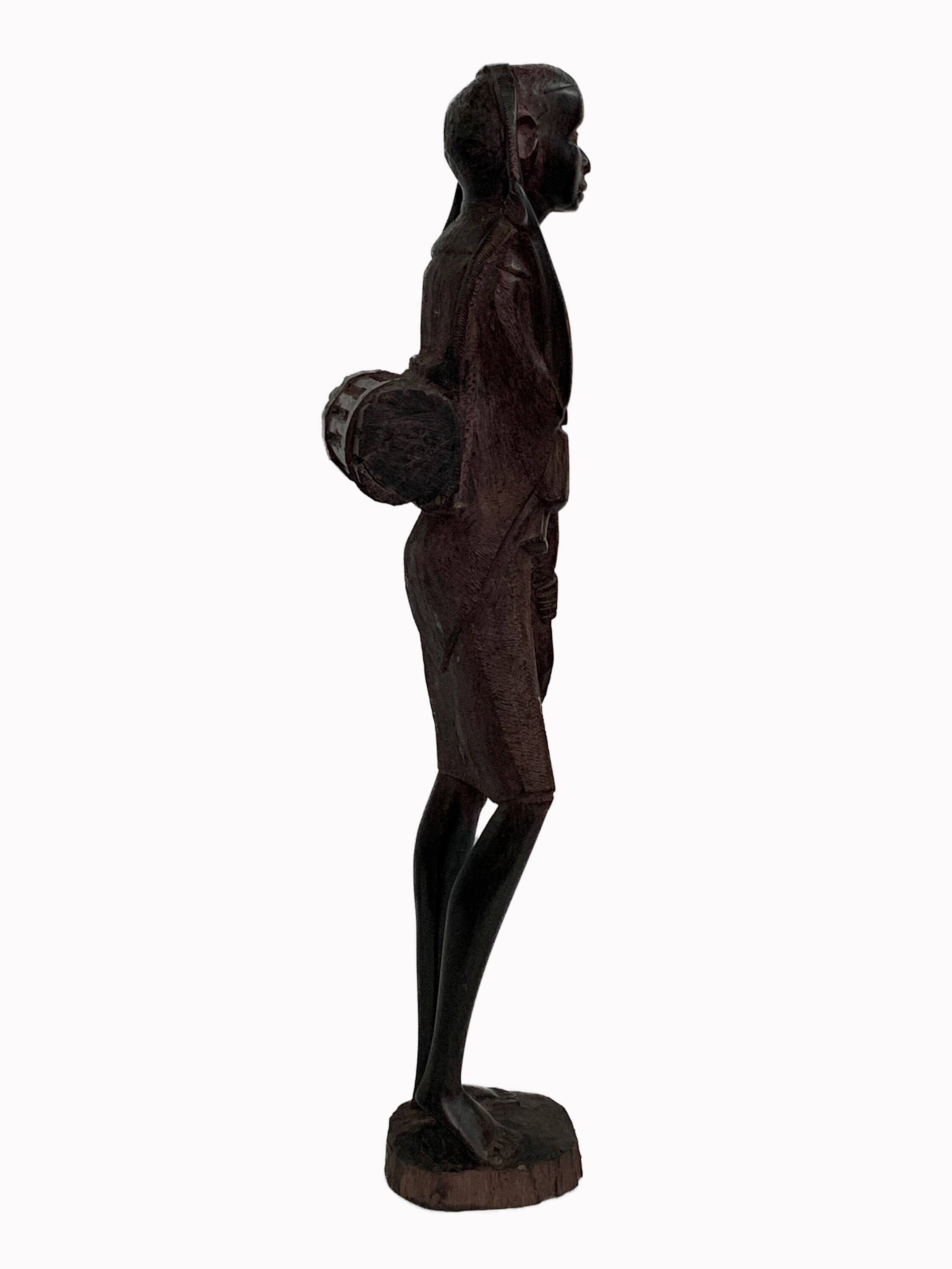 Masai Woman Carrying Baby and Log, Ebony Statue, Hand-carved, Kenya ...