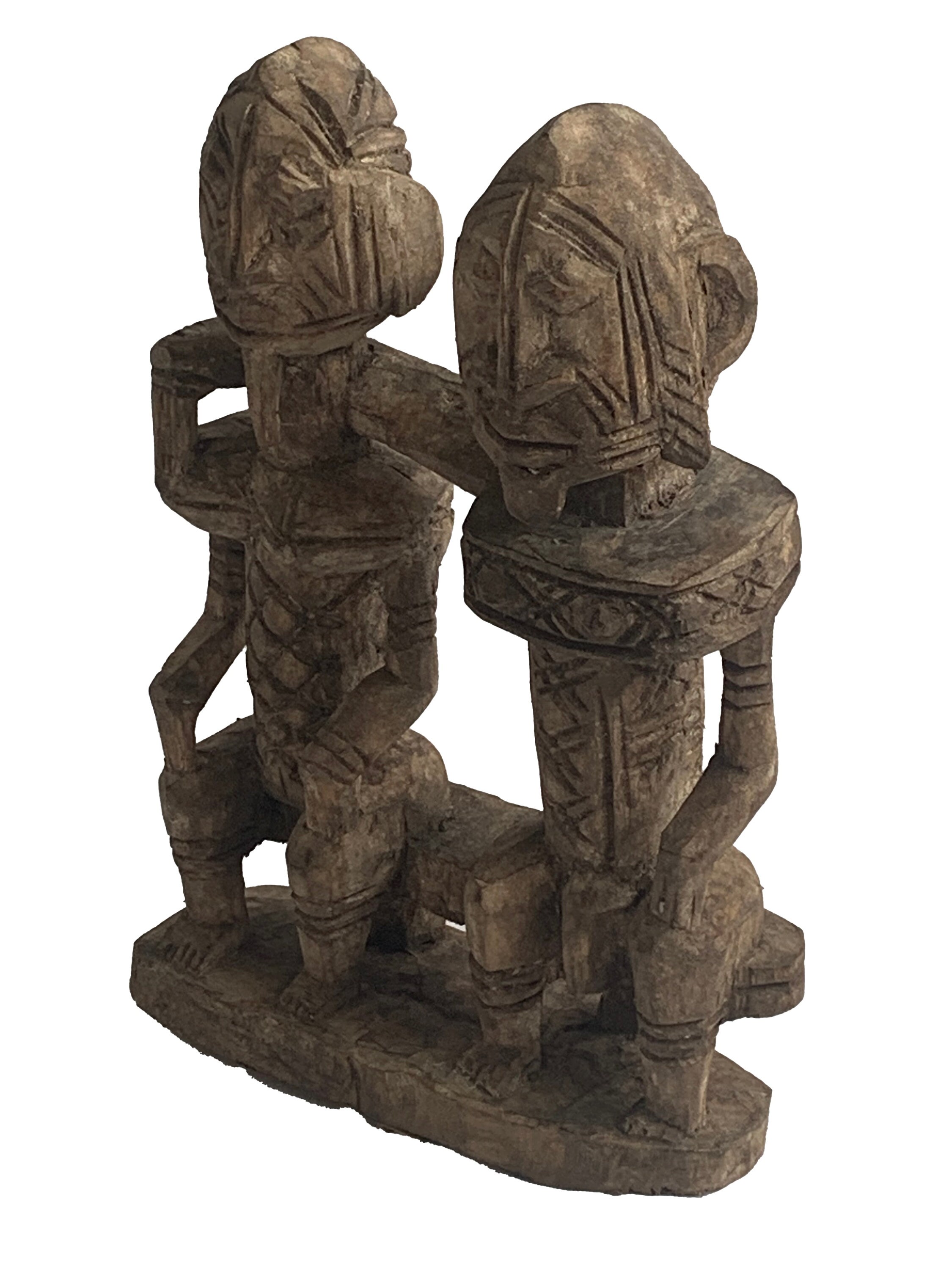 Dogon Tribal Statue, Hand-carved Wood, Man and Woman Seated - Etsy