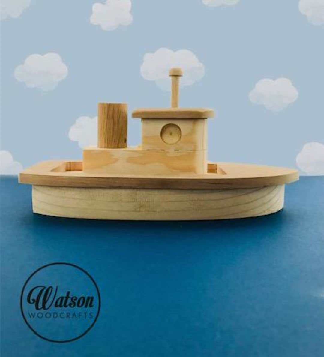 Toy Tugboat, Wooden Heirloom Toy, Gift for Girl or Boy, Hand Crafted in ...