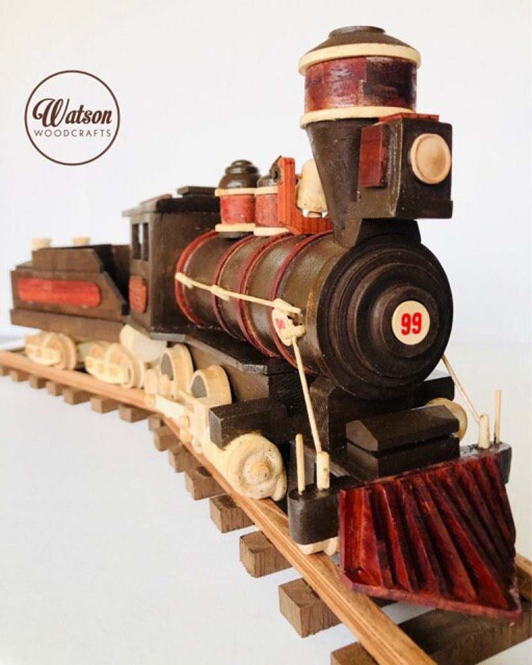 Handcrafted Wooden Steam Locomotive Model: Heirloom Static Display - Etsy