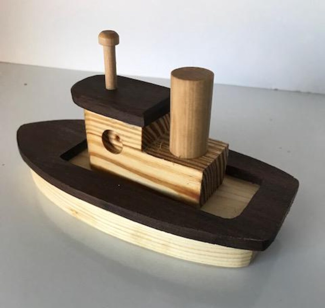 Toy Tugboat, Wooden Heirloom Toy, Gift for Girl or Boy, Hand Crafted in ...