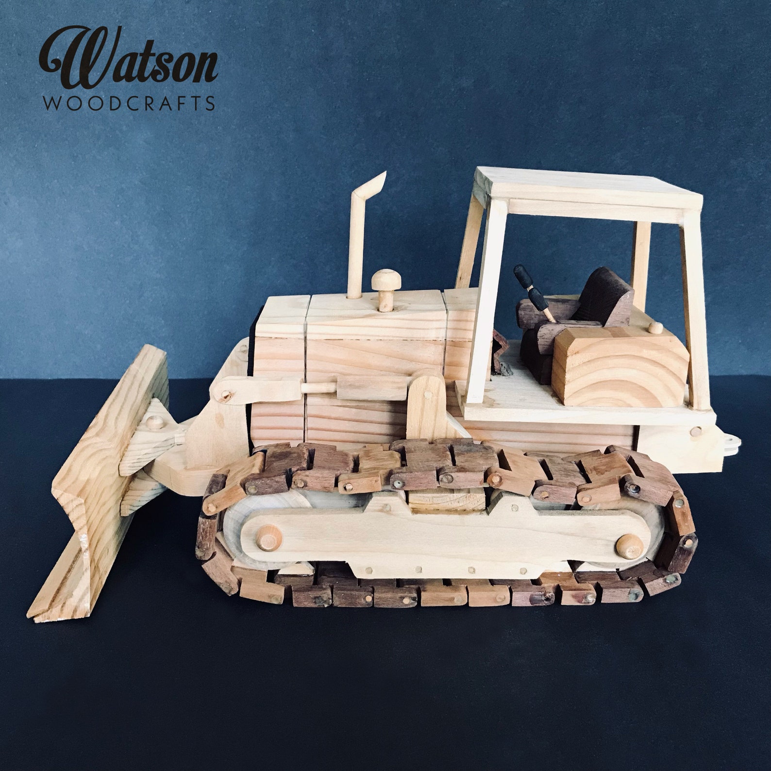 Wooden Bulldozer Model, Heirloom Construction Vehicle, Static Display ...