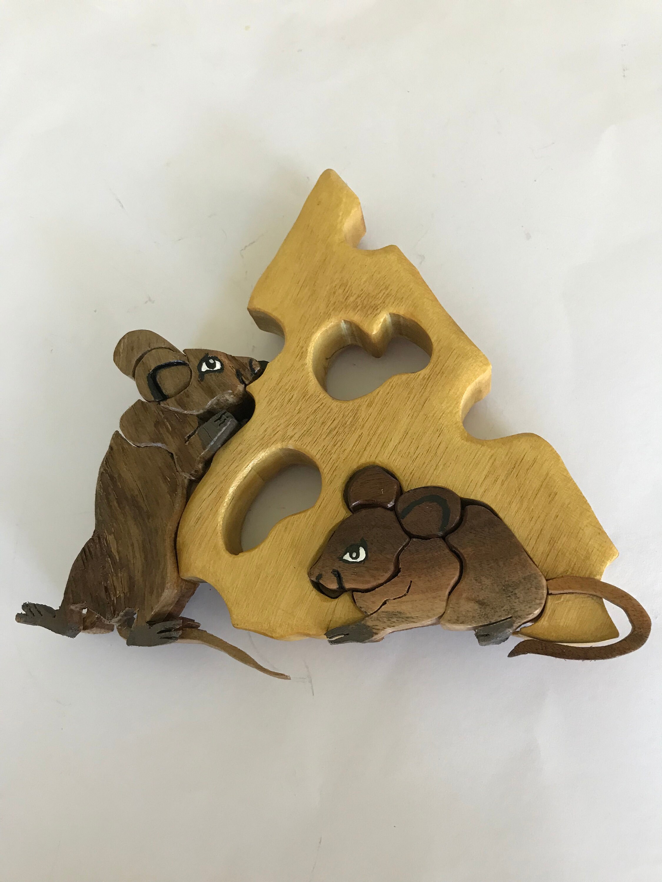 Intarsia Mice and Cheese Wall Art: Handcrafted Wood Decor - Etsy