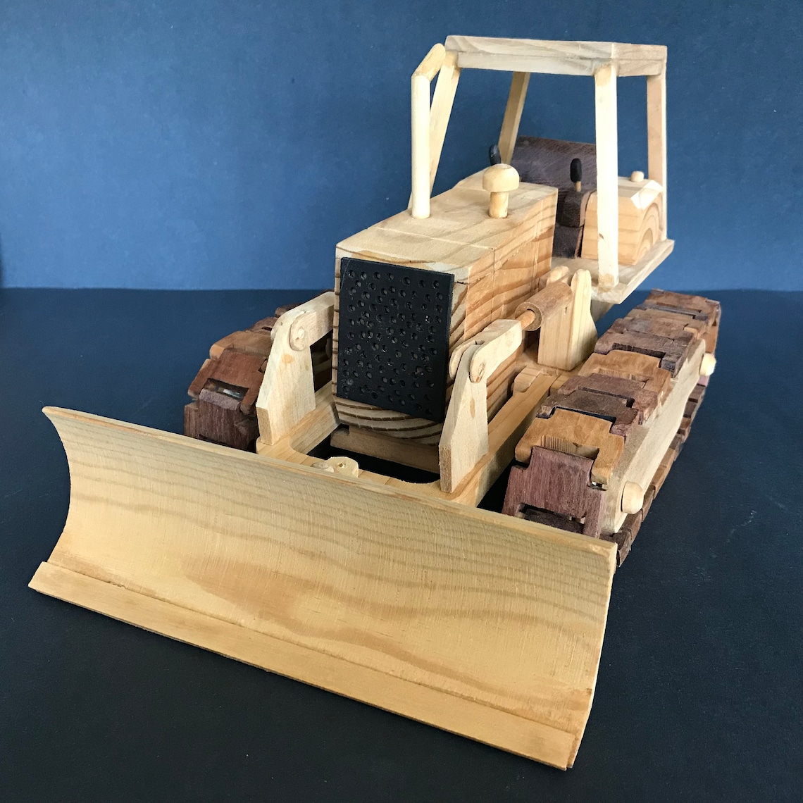 Wooden Bulldozer Model, Heirloom Construction Vehicle, Static Display ...