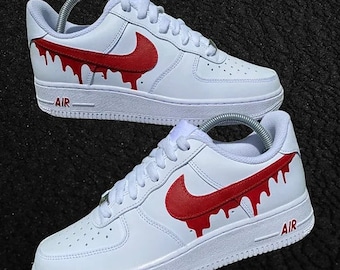 Custom Red Drip Air Force 1s - Etsy