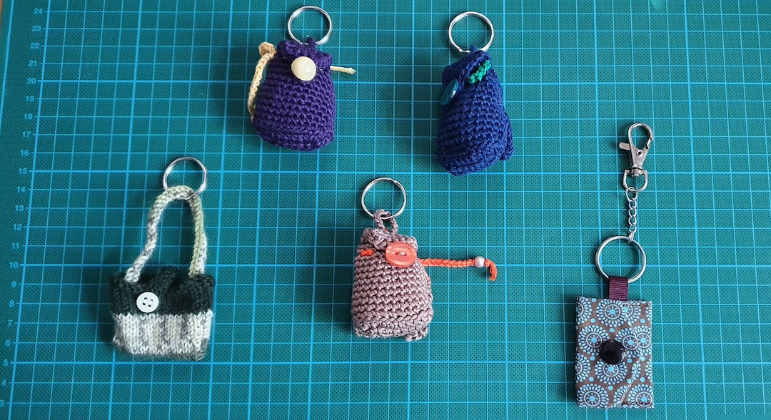 Crocheted Pocket-shaped Keychain/zippered Pendant - Etsy