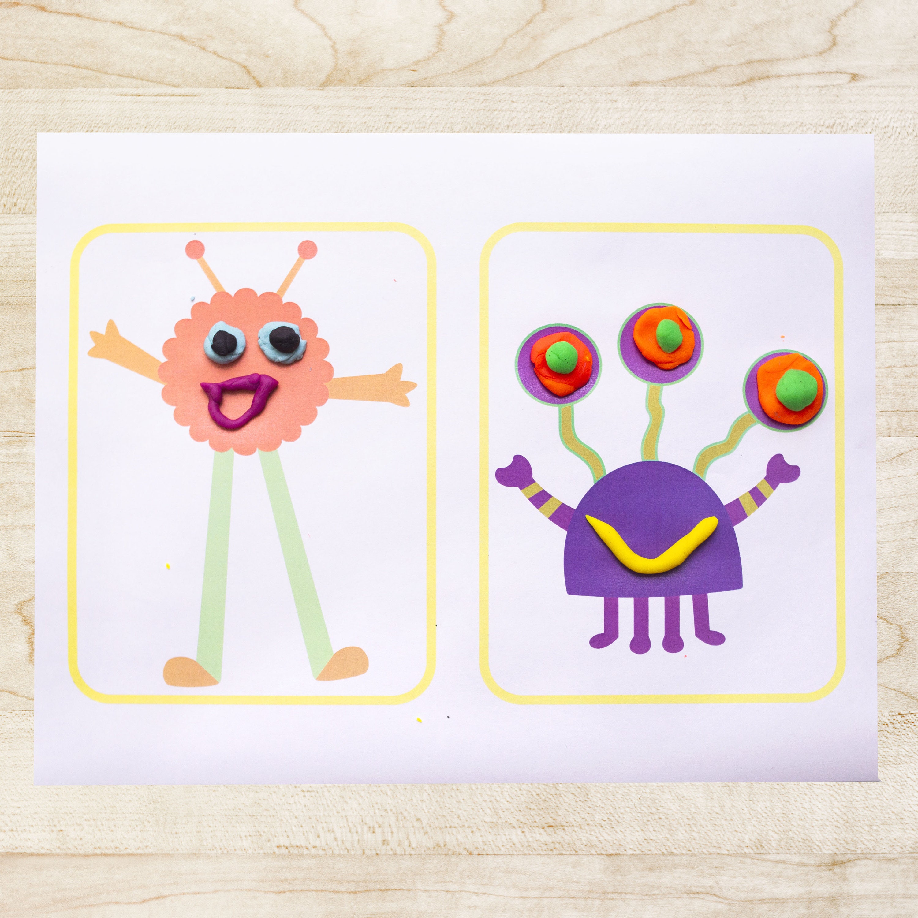 Monster Play Dough Mat, Printable Activity for Kids and Toddlers - Etsy