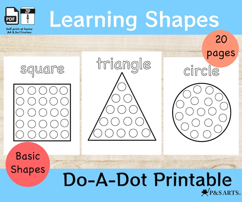 Learning Shapes, Do a Dot Printable for Kids, Shapes Dot Marker ...