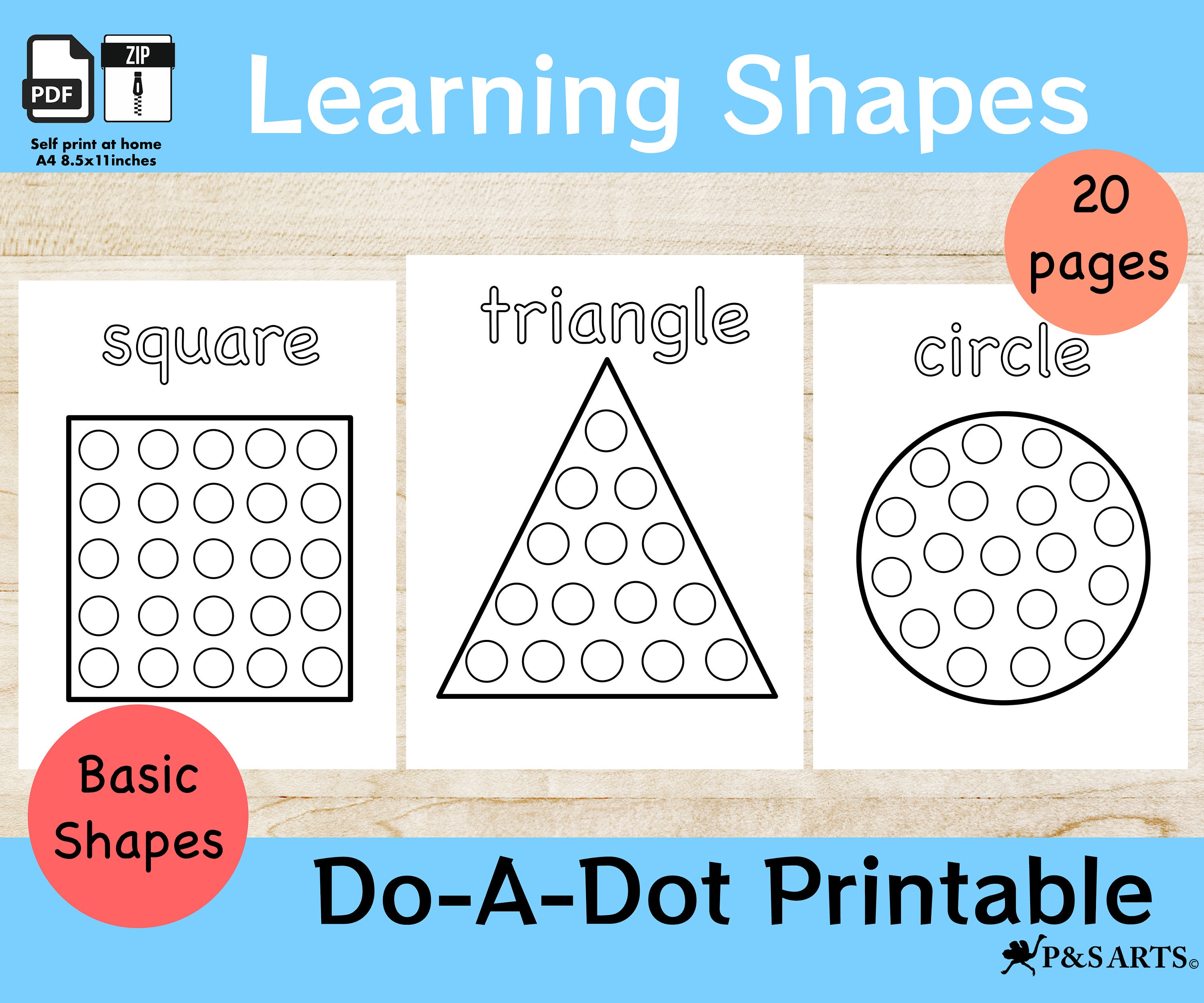 Learning Shapes, Do a Dot Printable for Kids, Shapes Dot Marker ...