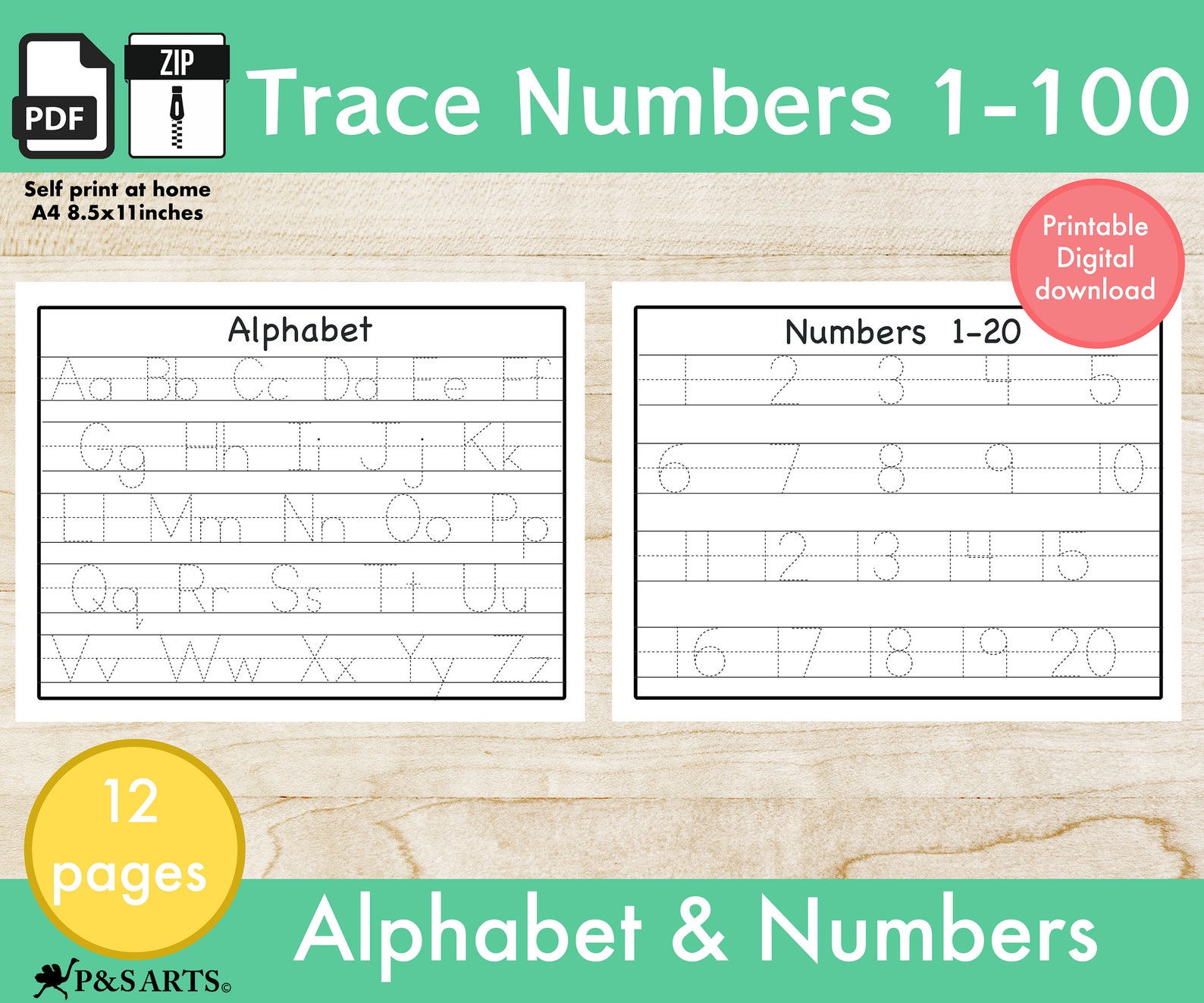 Trace Numbers 1-100 Preschool Printable, Kindergarten Worksheets ...
