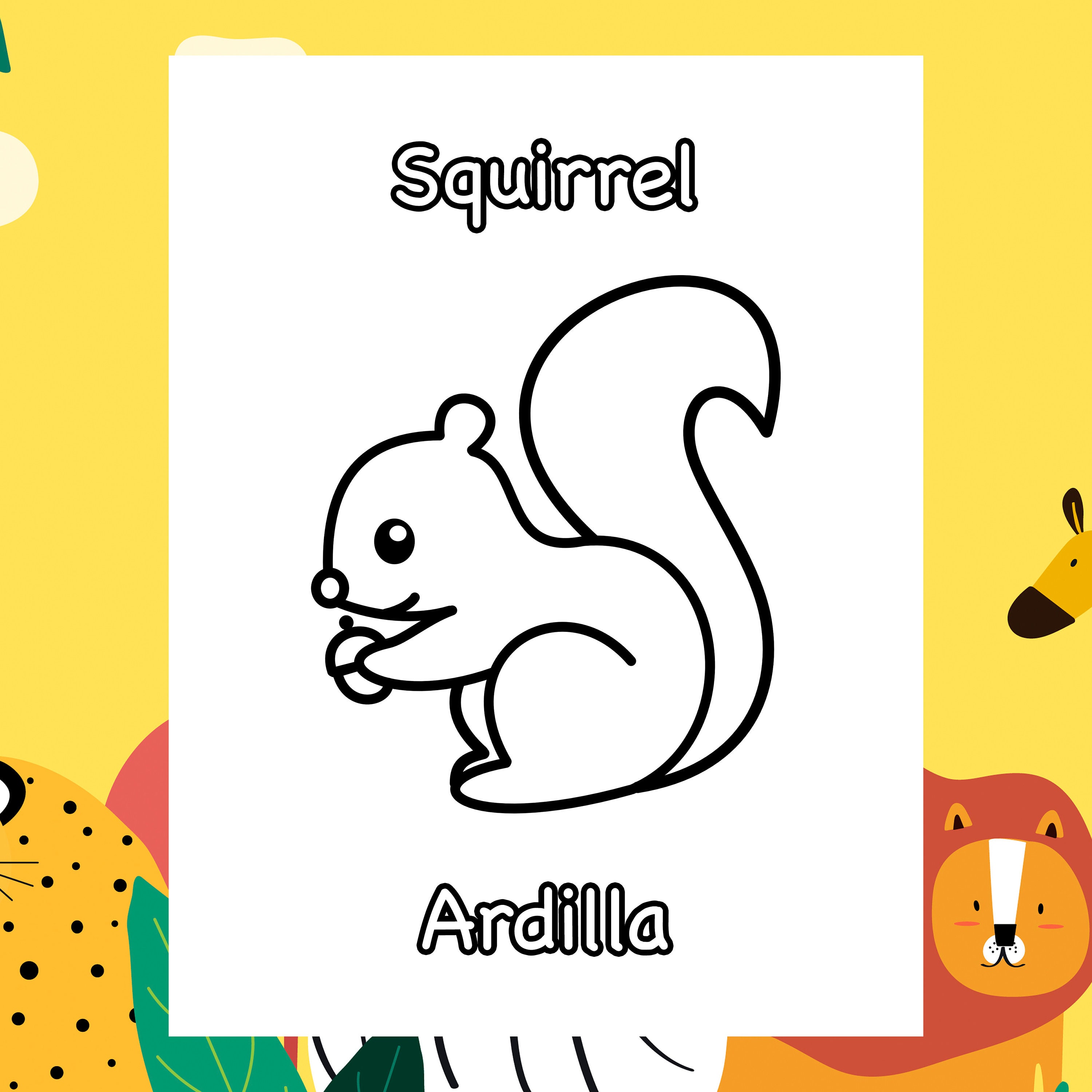 125 Dibujos para colorear imprimibles bilingües (inglés-español) de ...