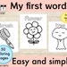50 Learning Words Printable, Easy and Simple Coloring Pages, Kids ...